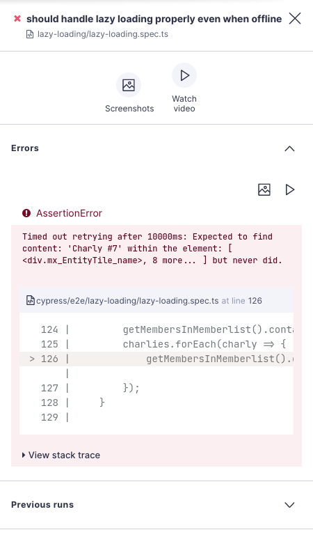 "Lazy Loading" > "should handle lazy loading properly even when offline" is flaky · Issue #23015 ...