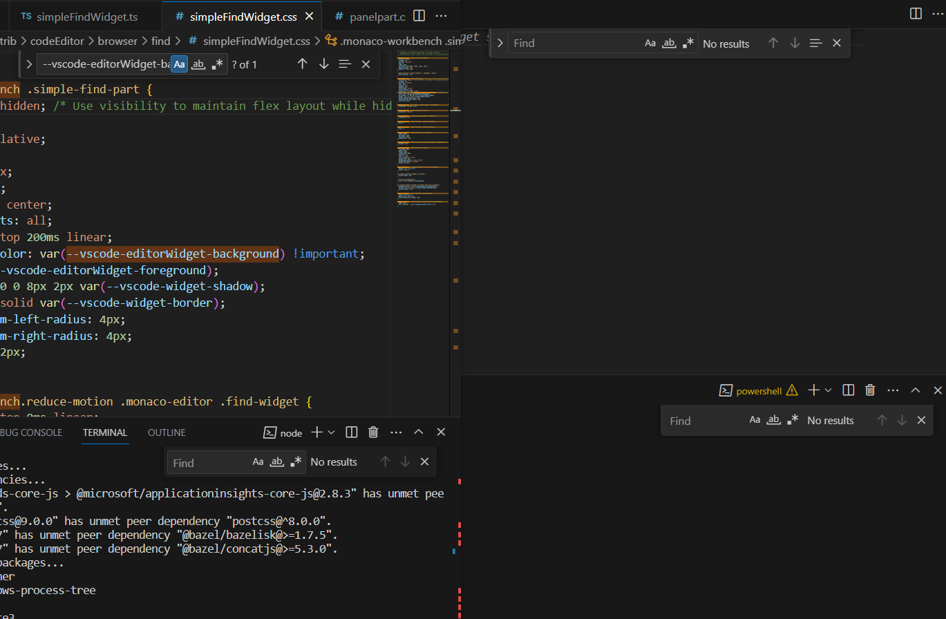 Terminal find doesn't have border around input · Issue #189646 · microsoft/vscode · GitHub