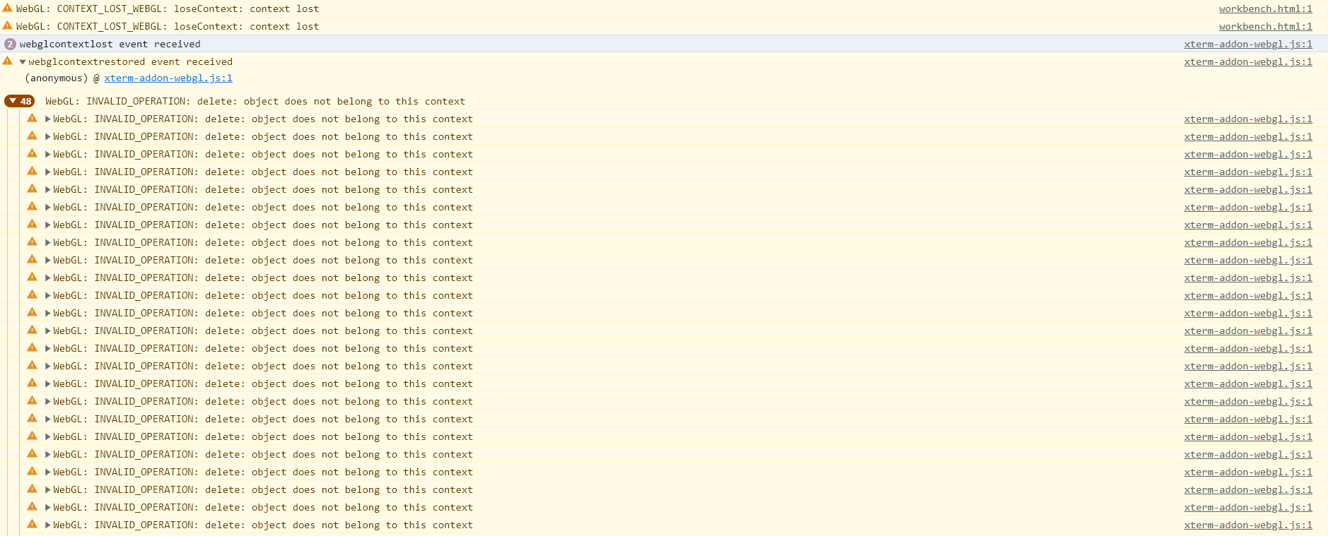 Webgl Renderer Context Lost · Issue 4804 · Xtermjsxtermjs · Github