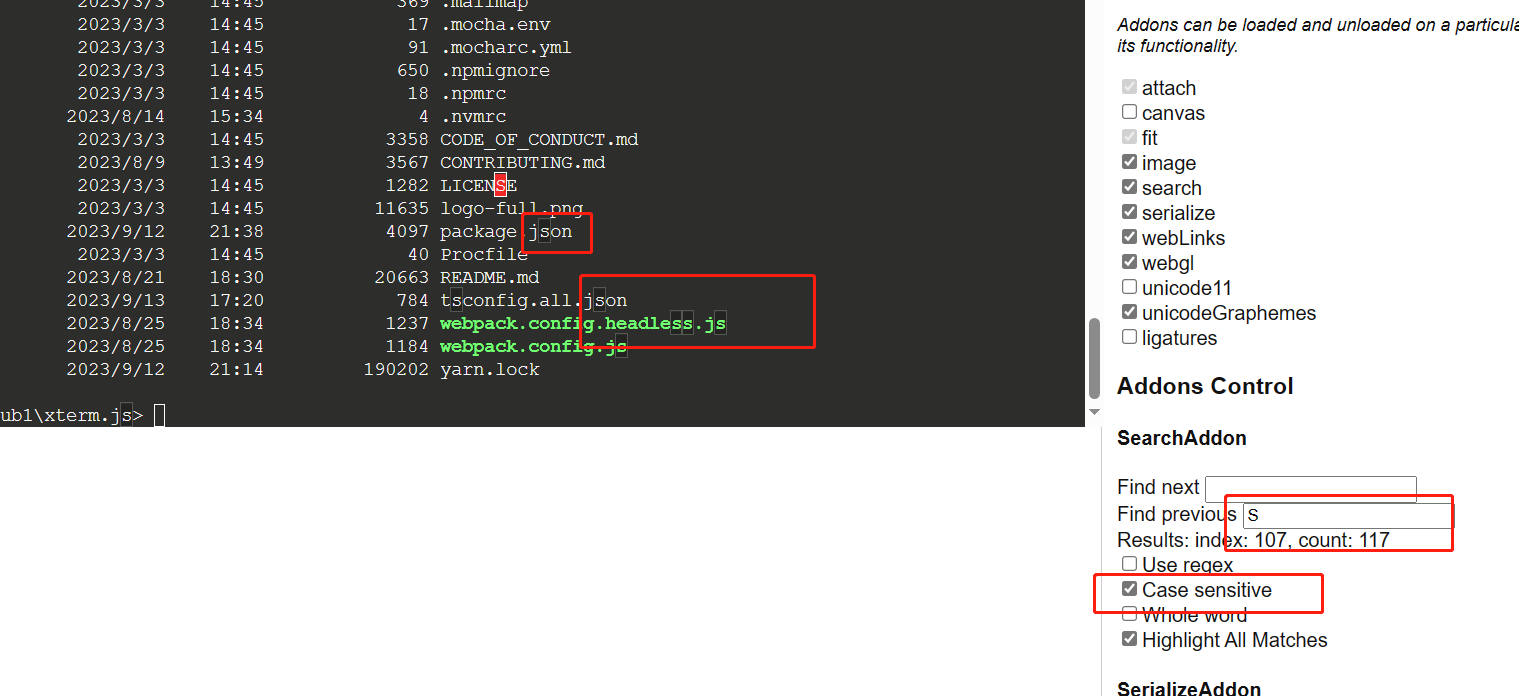 xterm-addon-search: case sensitive abnormal behavior · Issue #4822 ... xterm-addon-search: case sensitive abnormal behavior · Issue #4822 ...