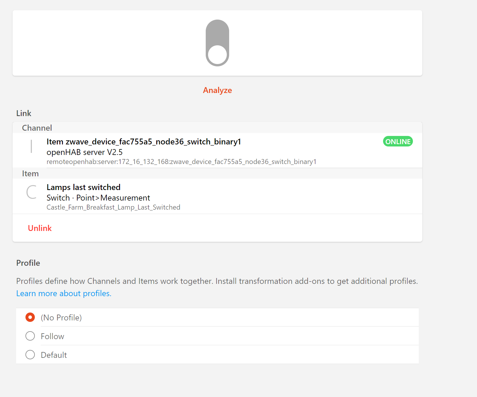 Settings point/Item link does not save profiles when adding and all profiles are not shown when ...