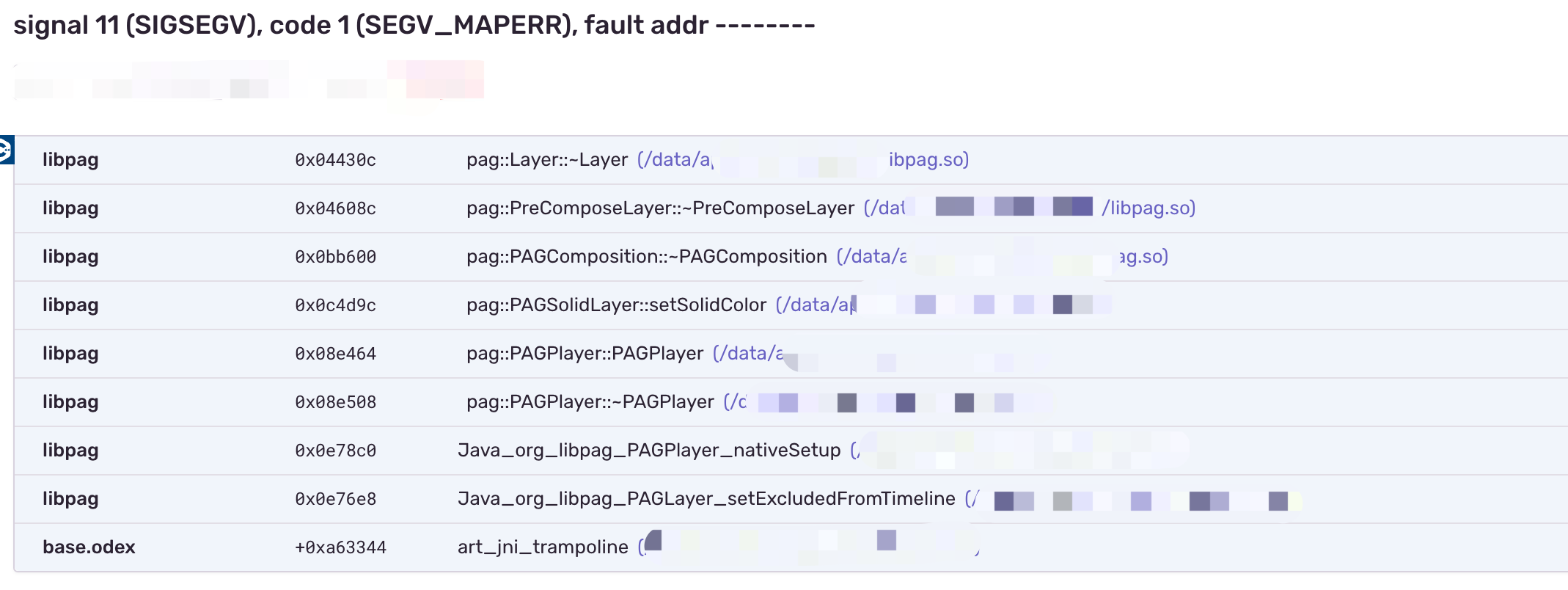Android 10 以上偶现崩溃 pag::Layer::~Layer · Issue #1640 · Tencent/libpag · GitHub