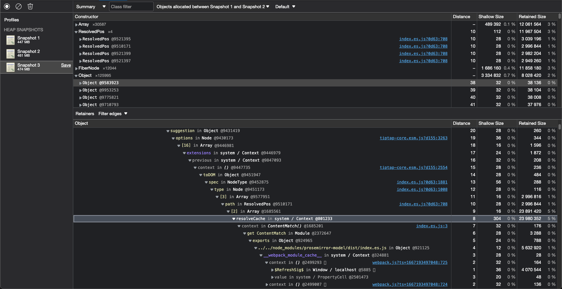 Memory leak because of `resolveCache` in prosemirror-model · Issue #1325 · ProseMirror ...