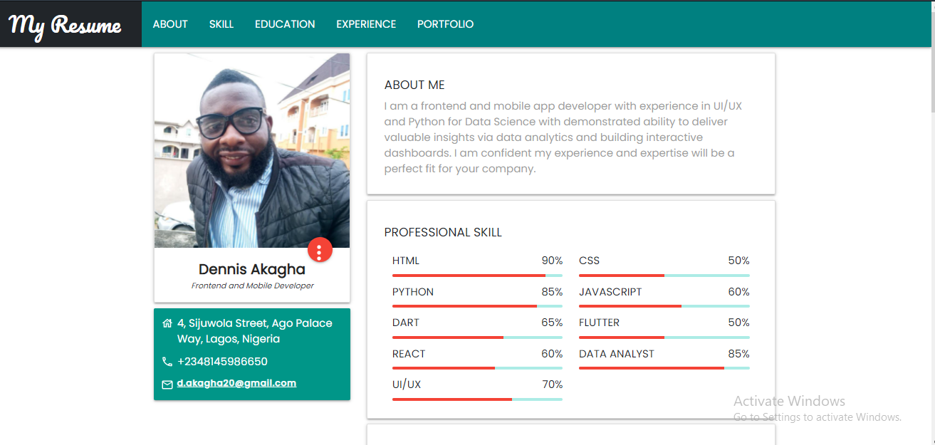 Github Denscholar My Cv In React My Cv In React Was Inspired By The Fact That I Was Learning