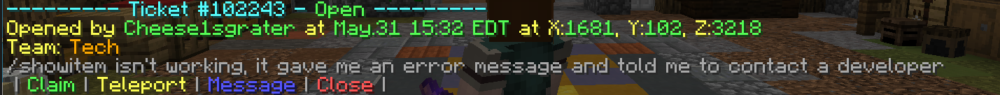 /showitem gives unhandled exception occurred. · Issue #278 · Lord-of-the-Craft/tracker · GitHub