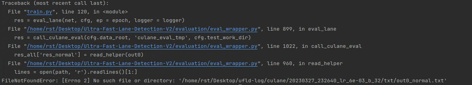 关于使用CULane数据集训练模型时报错的问题 · Issue #105 · cfzd/Ultra-Fast-Lane-Detection-v2 · GitHub