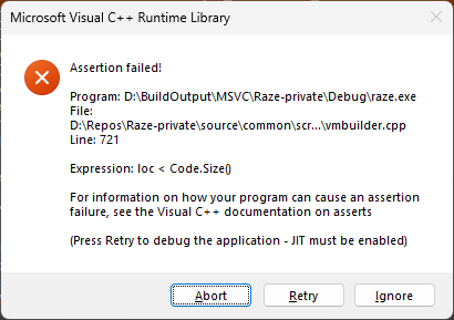 [BUG] Endless debug assertions opening RRRA · Issue #944 · ZDoom/Raze · GitHub