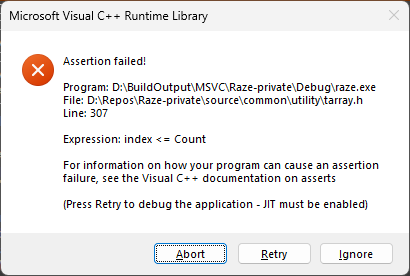 [BUG] Endless debug assertions opening RRRA · Issue #944 · ZDoom/Raze · GitHub