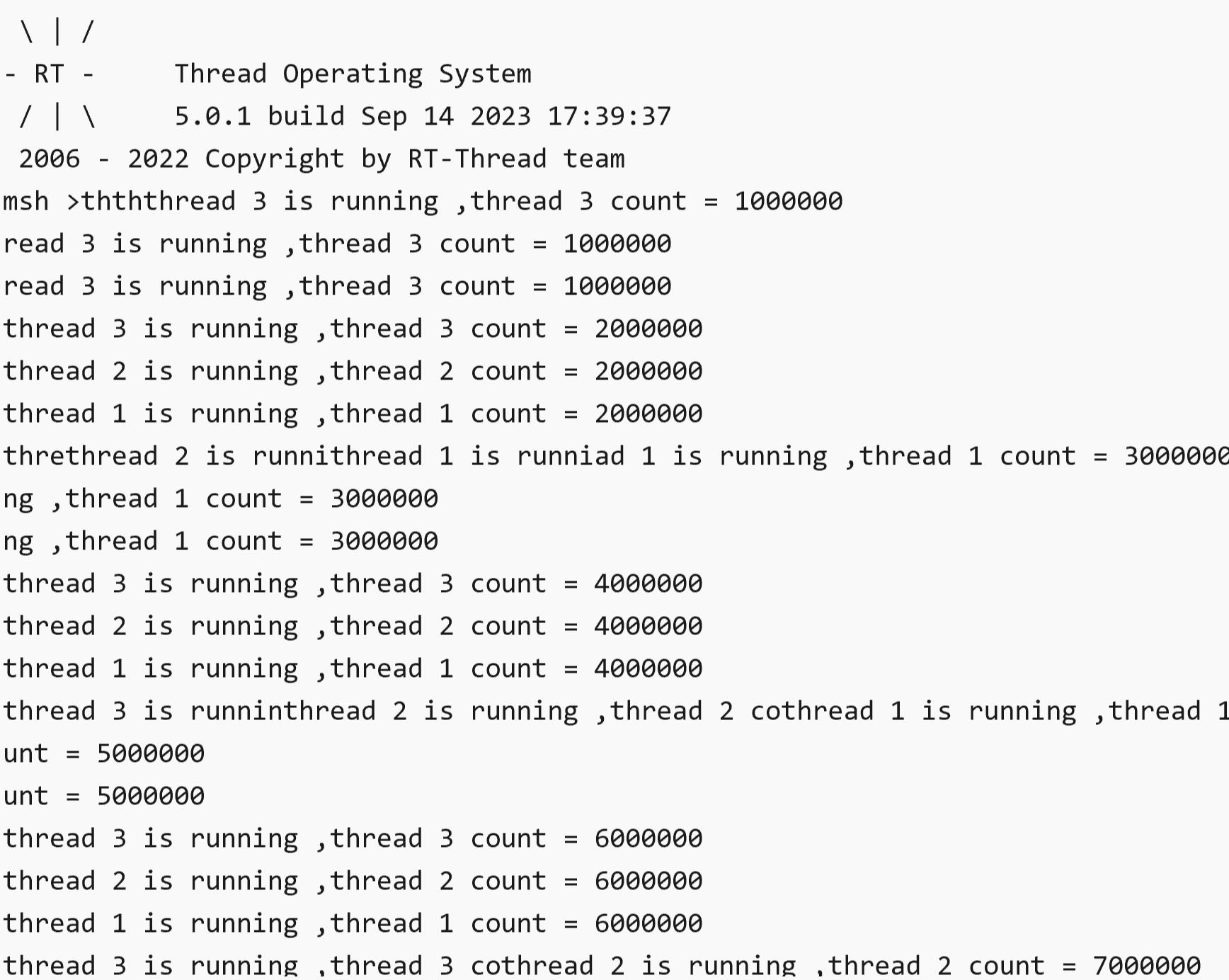 [kernel 调度]创建3个相同优先级的线程，第1个线程永远无法得到调度 · Issue #8050 · RT-Thread/rt-thread · GitHub