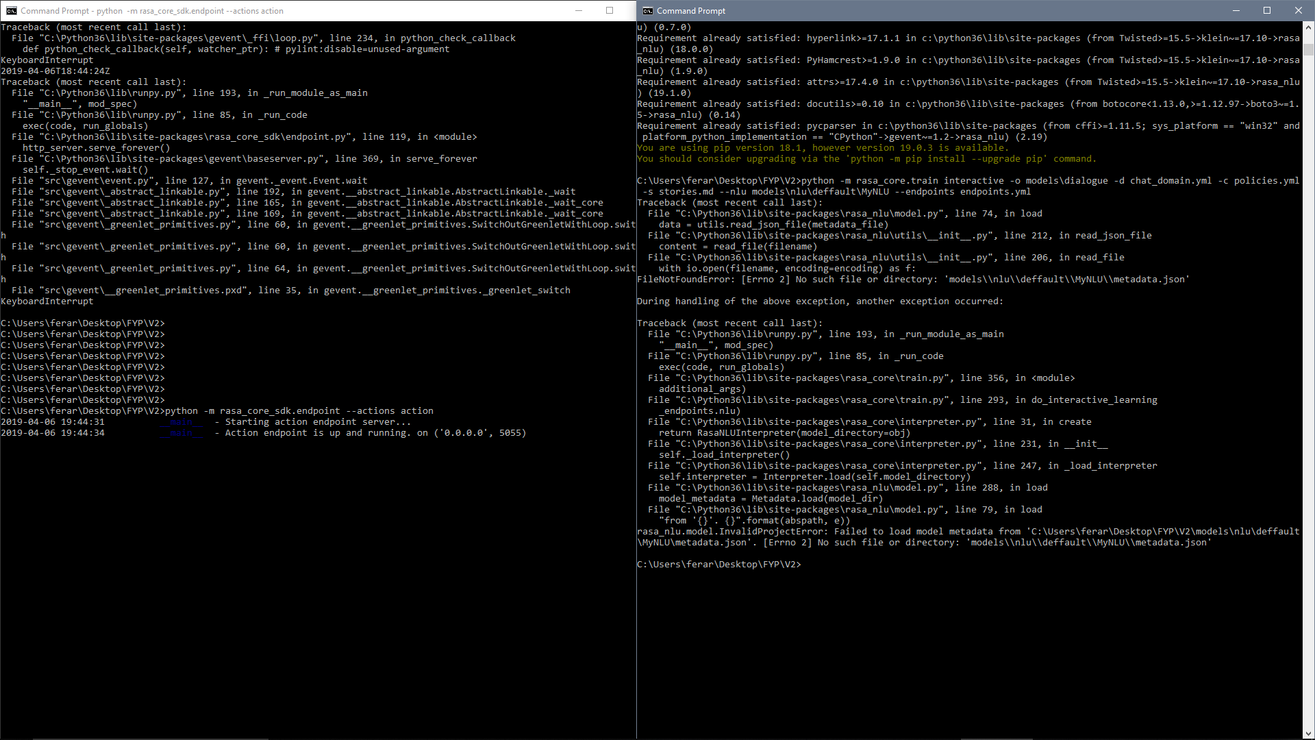 ERROR:rasa_core.training.interactive:An exception occurred while recording messages. · Issue ...