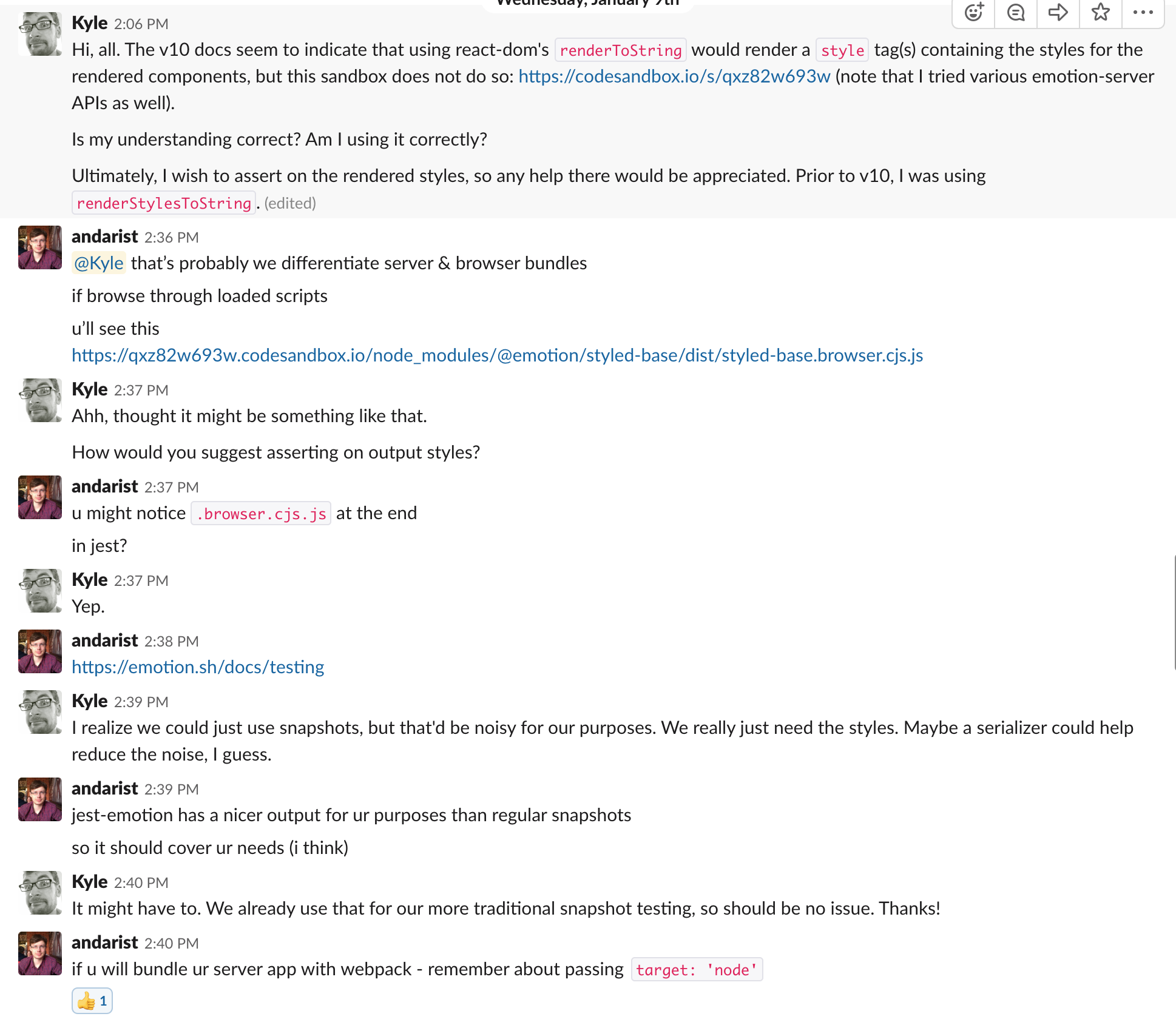 Rendertostring Does Not Extract Css In Jest · Issue 1245 · Emotion Js 0485