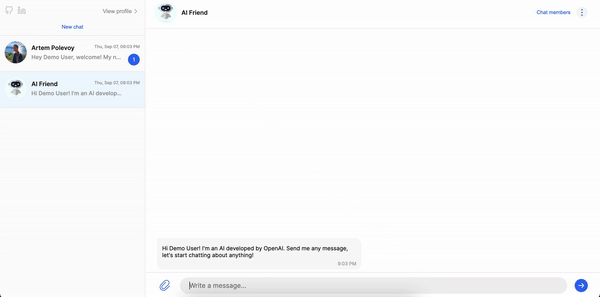 GitHub - artemplv/QuickChat-AI: Messenger SPA with AI-powered chats. No frontend framework.