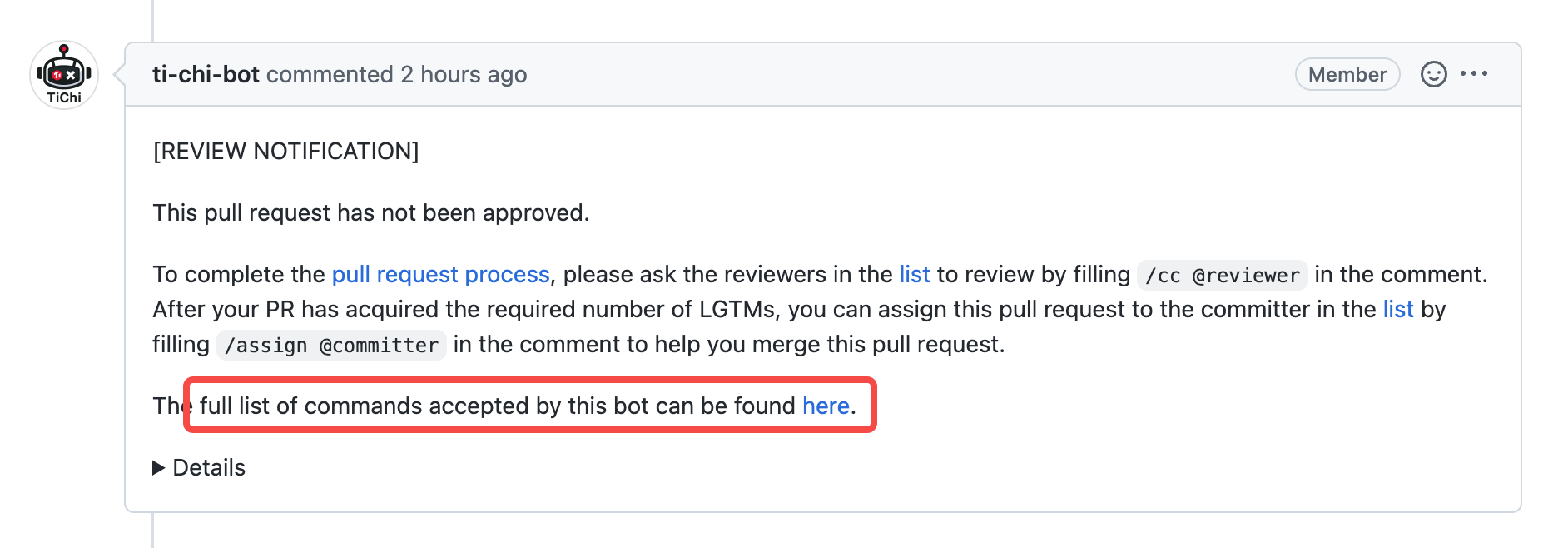 The command list is incomplete · Issue #1032 · ti-community-infra/tichi · GitHub