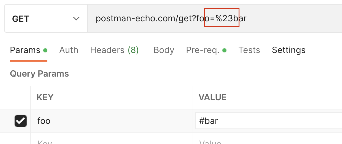 Hash(#) in URL is not getting encoded · Issue #11357 · postmanlabs/postman-app-support · GitHub