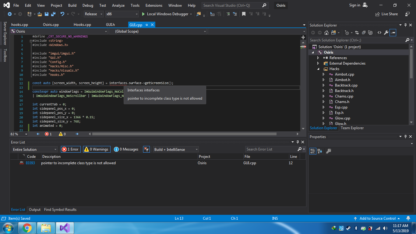 cant use interfaces · Issue #182 · danielkrupinski/Osiris · GitHub