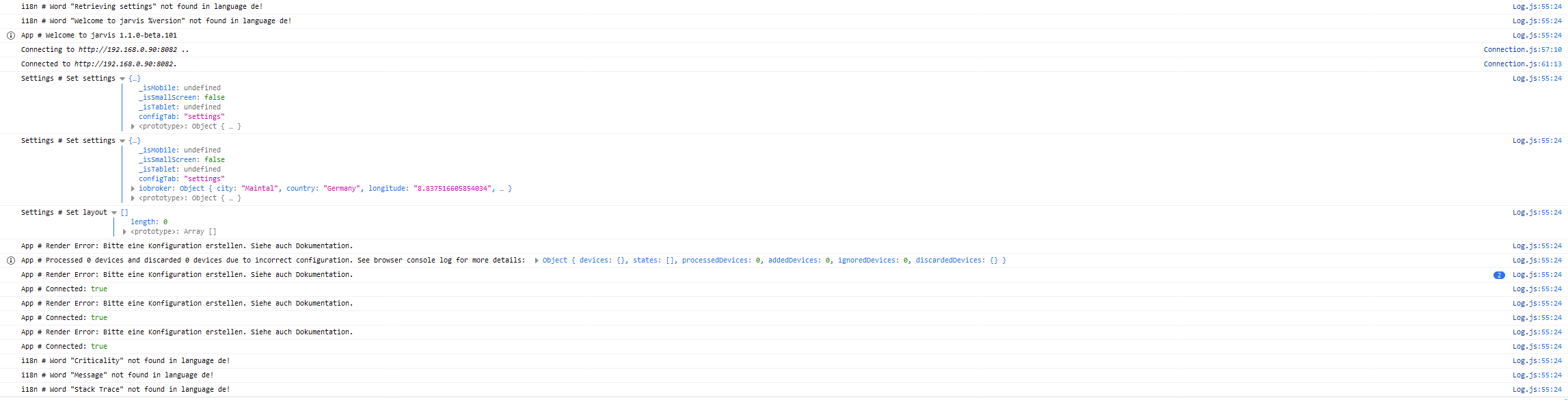 Jarvis not initializing every other config change "please create a ...
