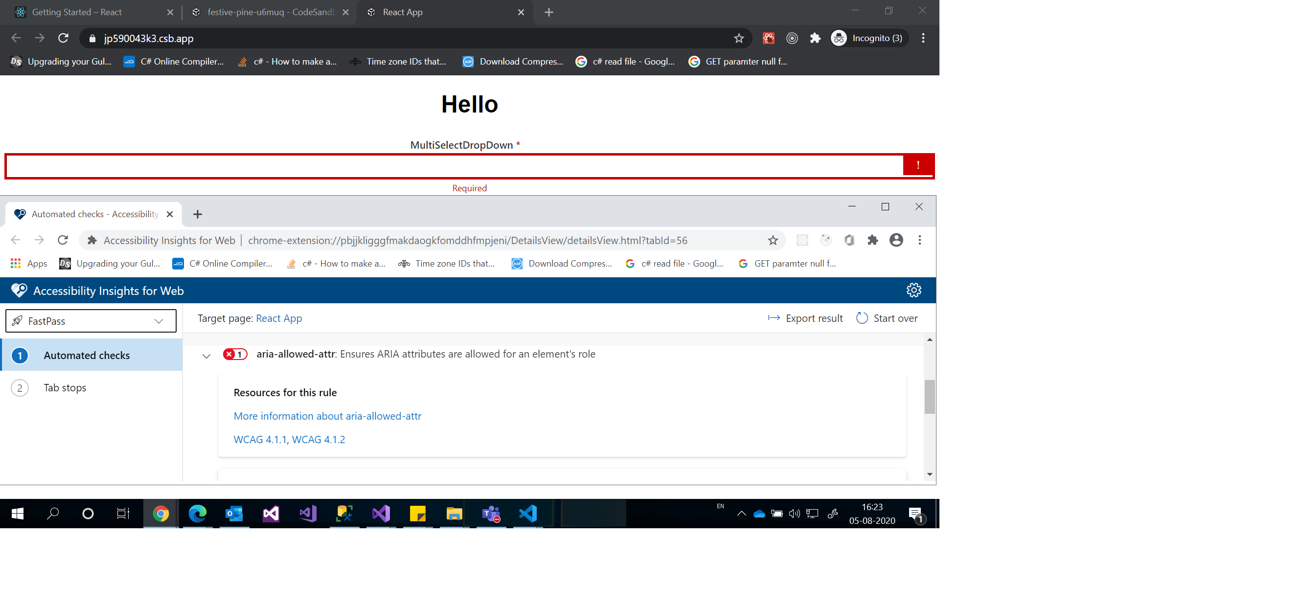Accessibility Fast Pass Issue Dropdown With Multi Select And Required Properties Not Allowing