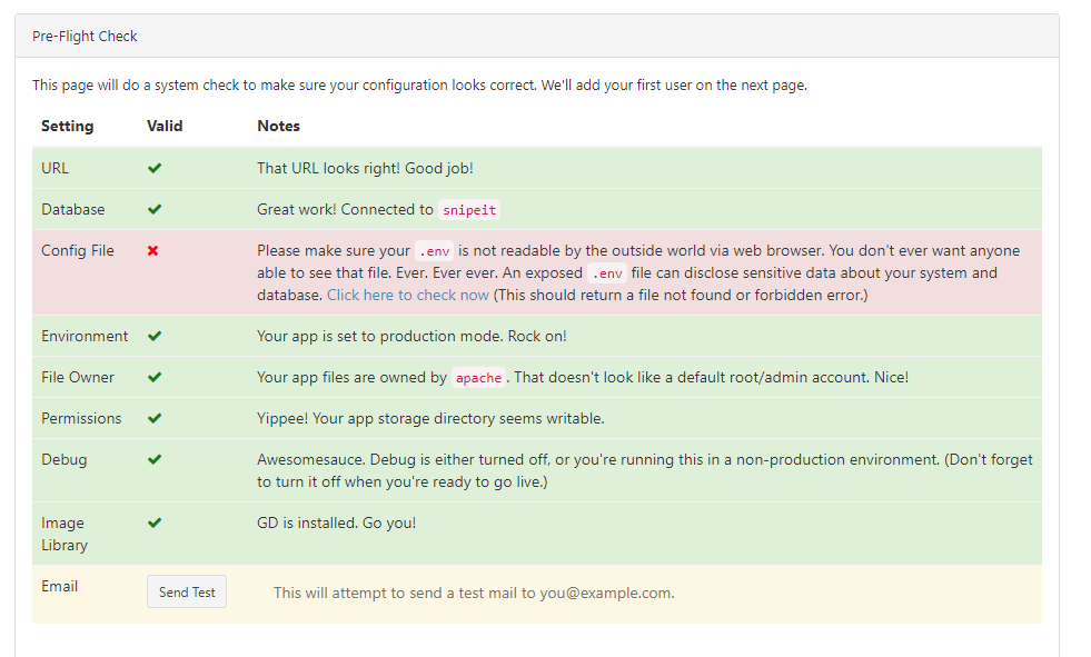 snipe-it。 已搭建完毕，但是.env文件问题 · Issue #7344 · grokability/snipe-it · GitHub