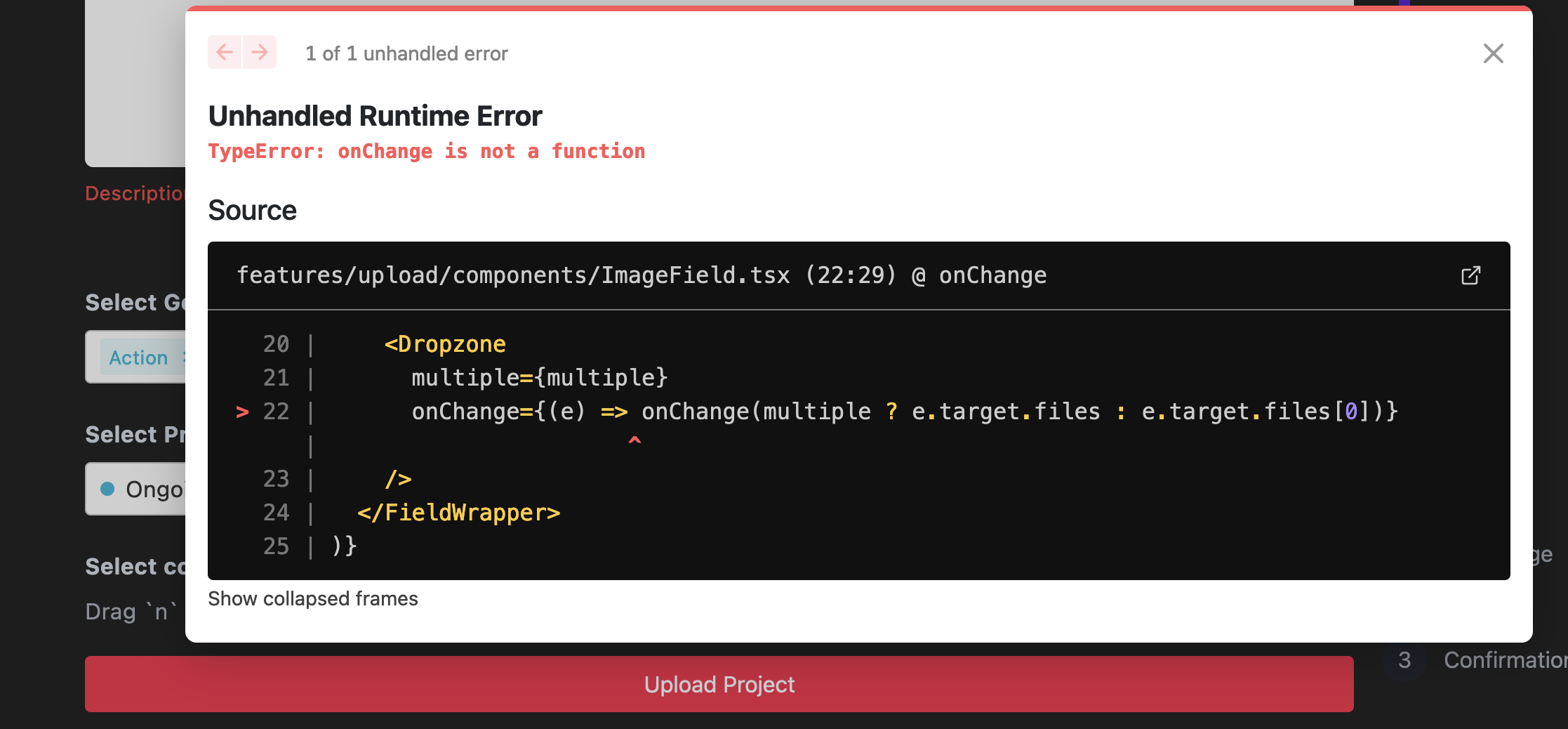 React Dropzone And React Hook Form OnChange Is Not A Function React 