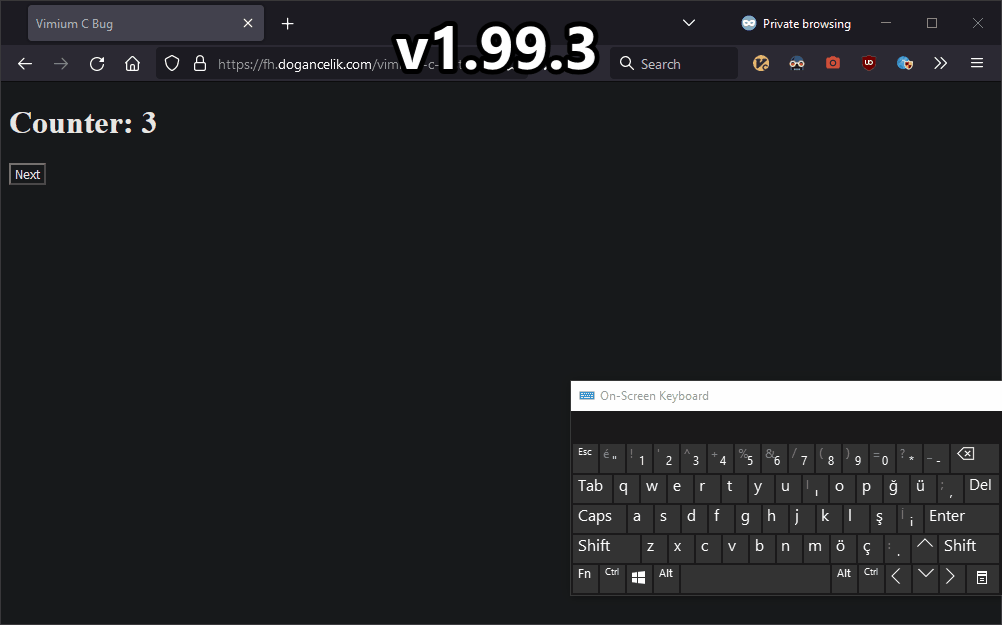 `mapKey` for `goNext` does not work since v1.99.4 · Issue #801 · gdh1995/vimium-c · GitHub