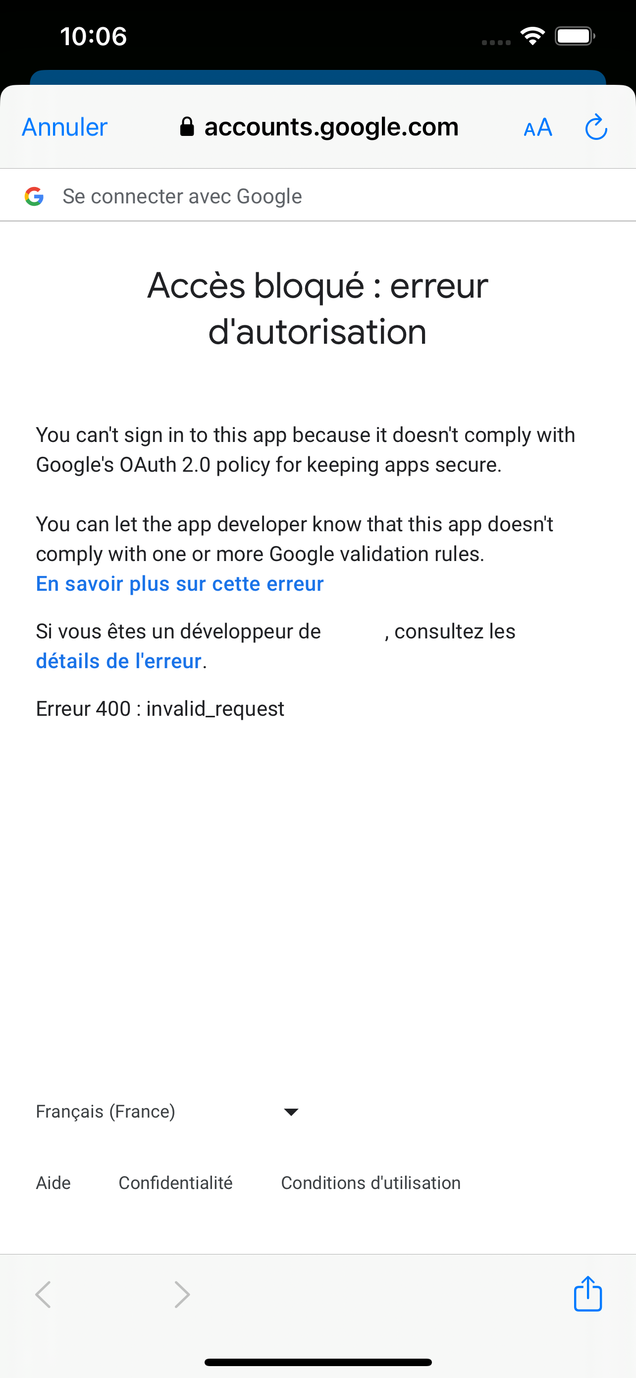 Google Sign On - Scheme as redirect_uri, Access Blocked (Security) · Issue #419 · proyecto26 ...