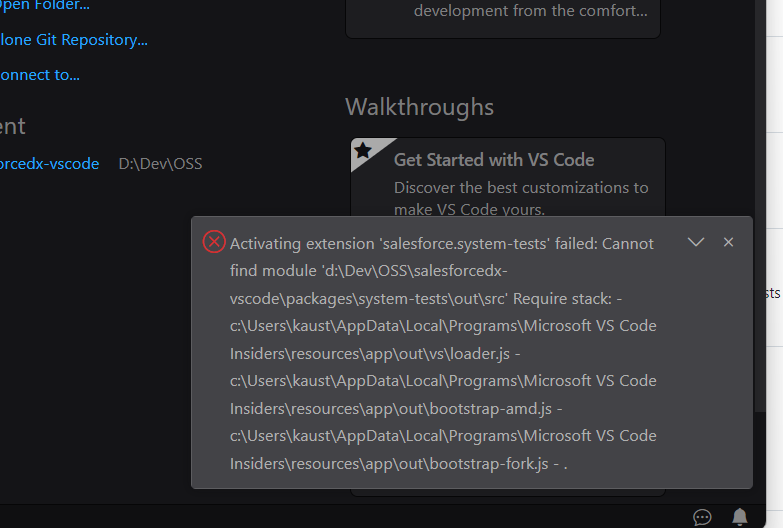 Unable to build extensions locally · Issue #4769 · forcedotcom/salesforcedx-vscode · GitHub