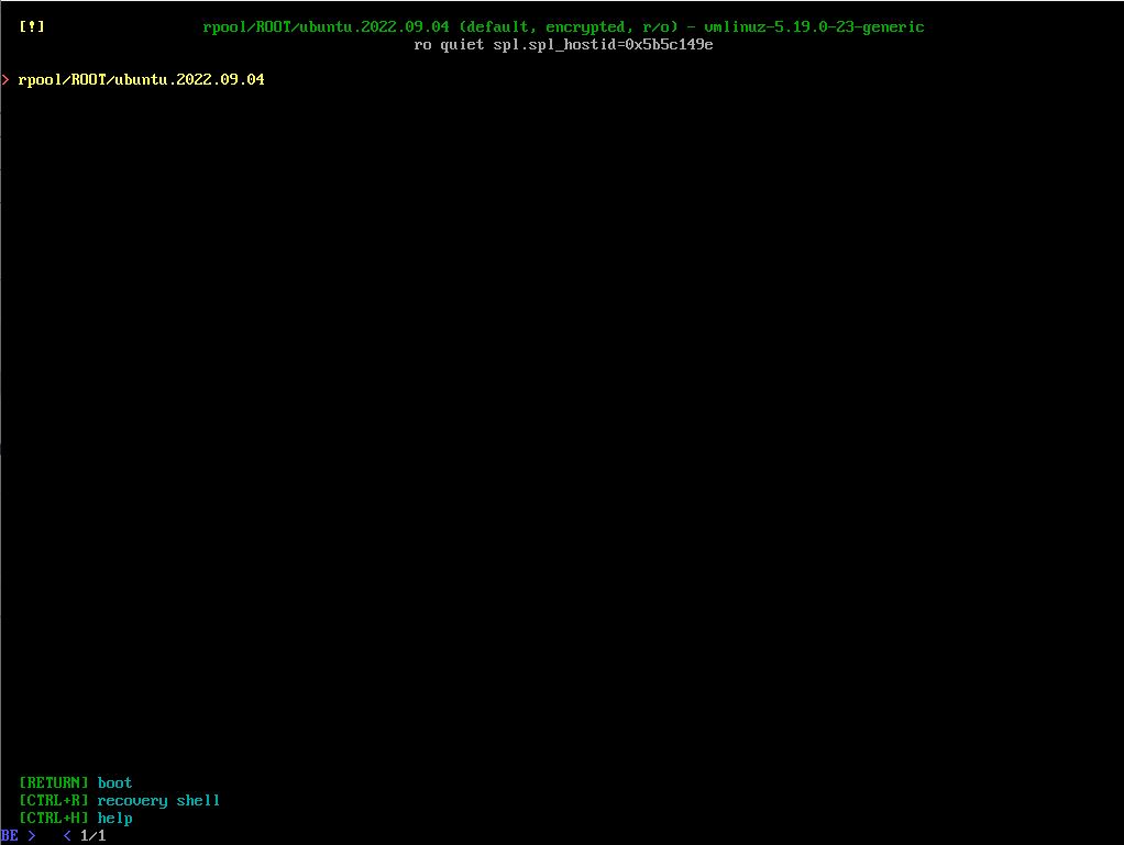 Keyboard shortcuts at bottom of top menu screen · Issue #350 · zbm-dev/zfsbootmenu · GitHub