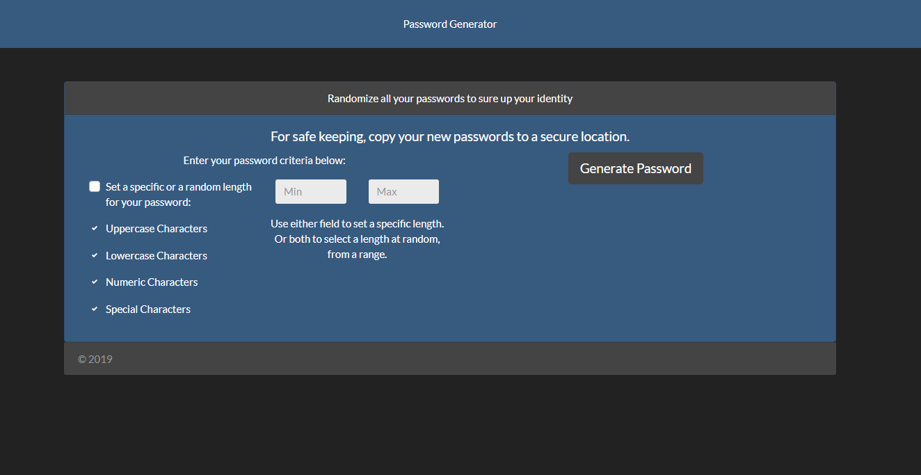 GitHub - drthisguy/03-Password-Generator: Randomized Password Generator