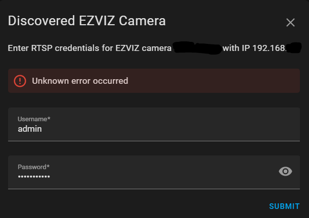 Unable to log to RTSP · Issue #119 · RenierM26/ha-ezviz · GitHub