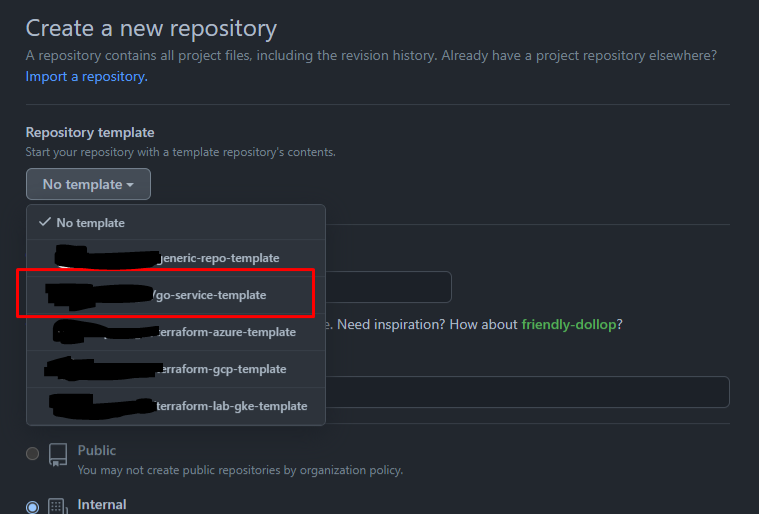 Internal templates are not shown in create a repository UI without ...
