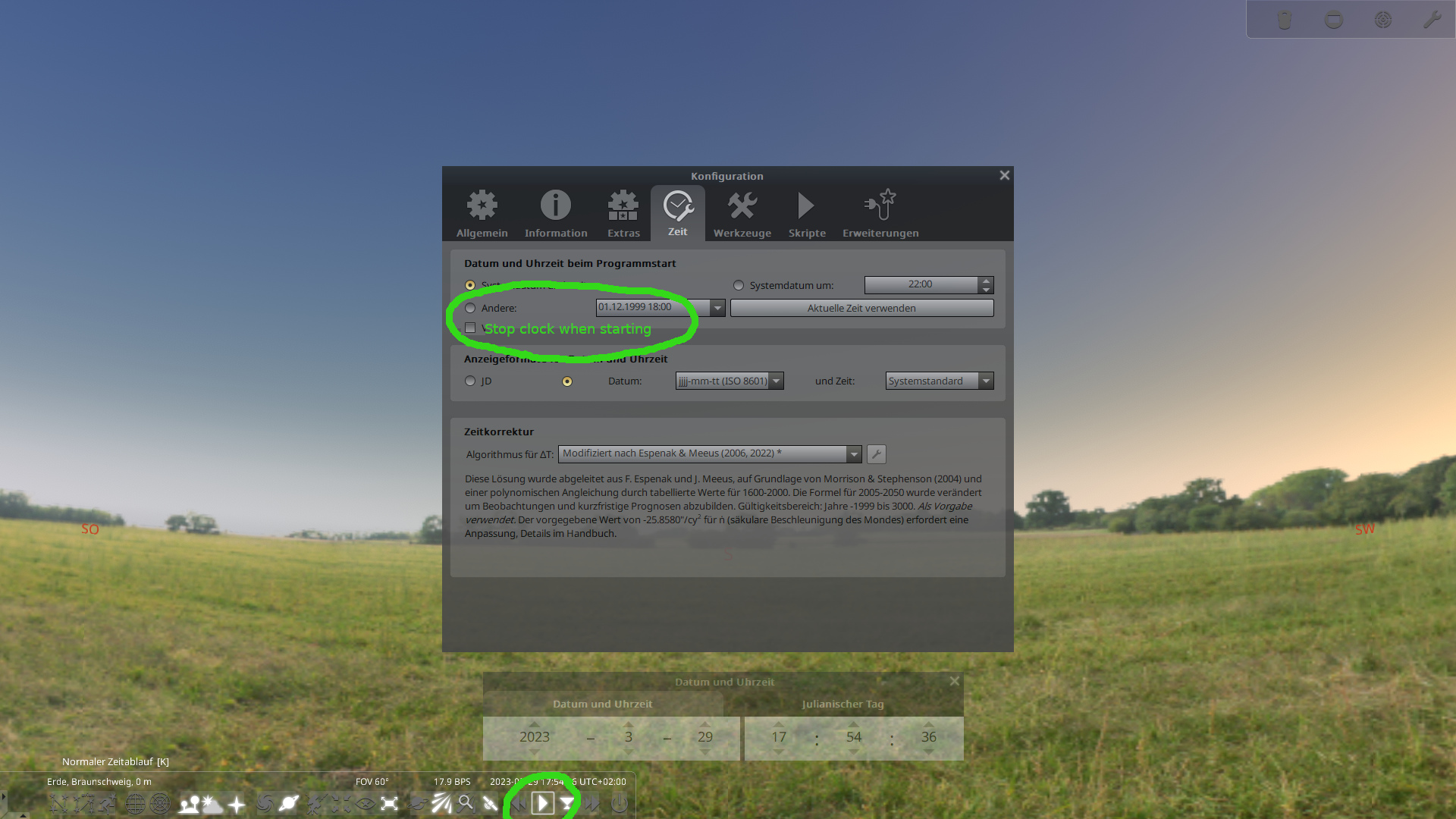 Option "Start Stellarium with stopped clock" · Issue #3140 · Stellarium/stellarium · GitHub