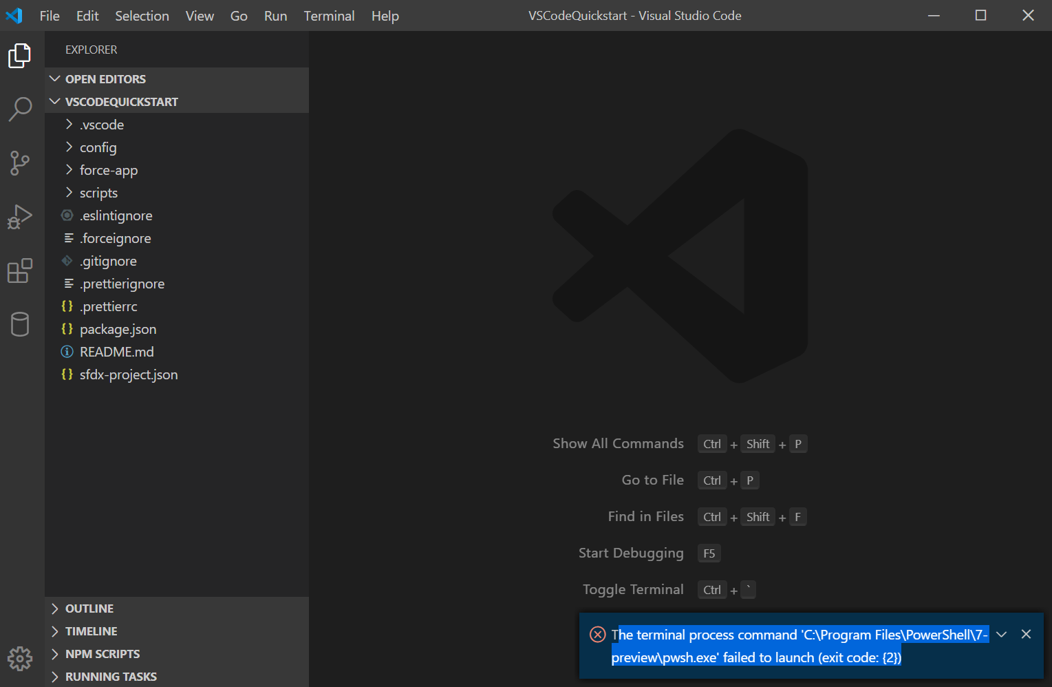 The Terminal Process Command C Program Files Powershell 7 Preview