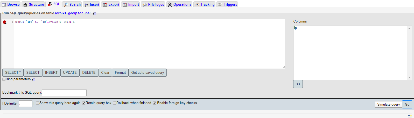 "Simulate Query" button style · Issue #15879 · phpmyadmin/phpmyadmin ...