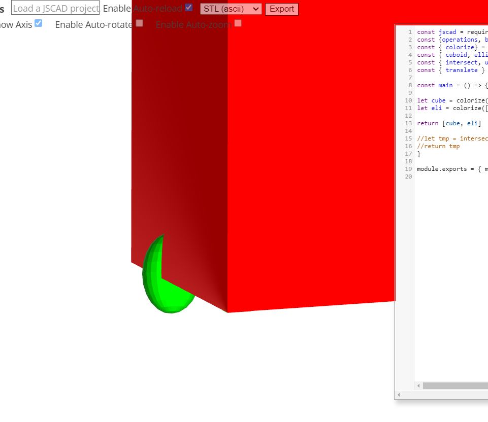 problems with ellipsoid and cube boolean operations · Issue #921 · jscad/OpenJSCAD.org · GitHub