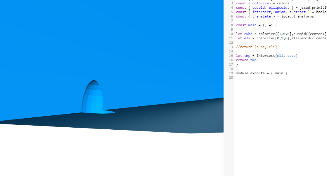 problems with ellipsoid and cube boolean operations · Issue #921 · jscad/OpenJSCAD.org · GitHub