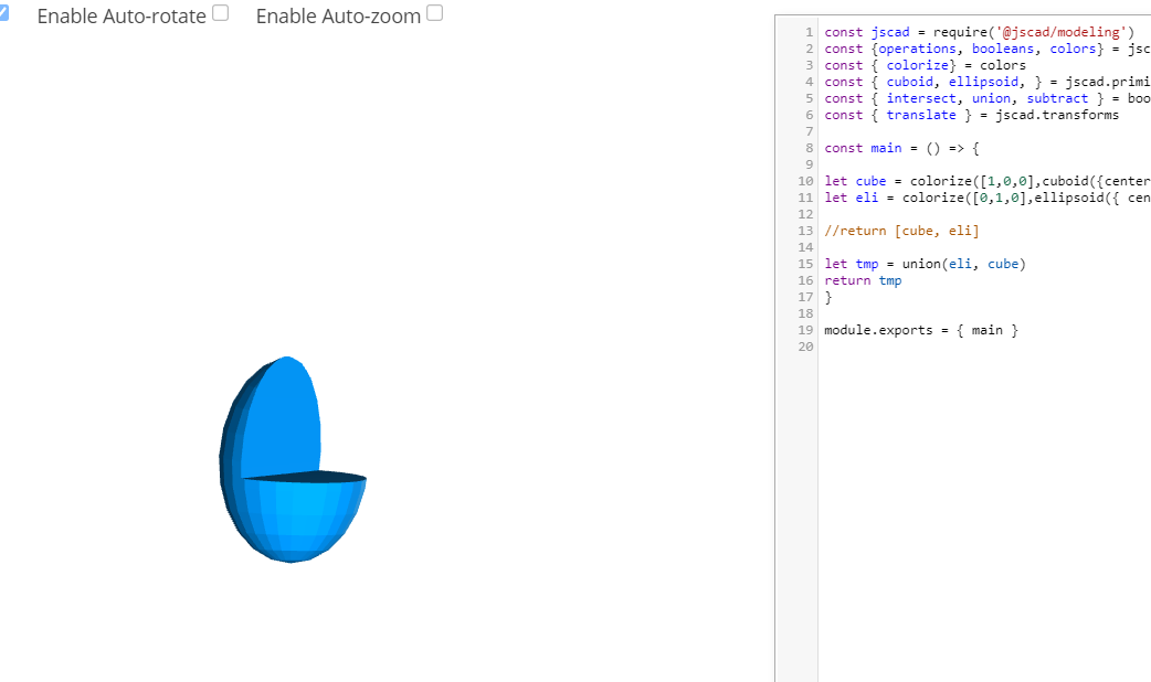 problems with ellipsoid and cube boolean operations · Issue #921 · jscad/OpenJSCAD.org · GitHub