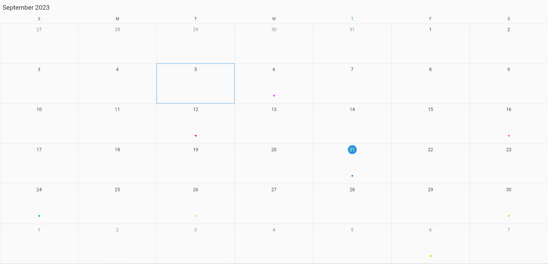 [SfCalendar] Need option to change for today text color · Issue #1413 · syncfusion/flutter ...