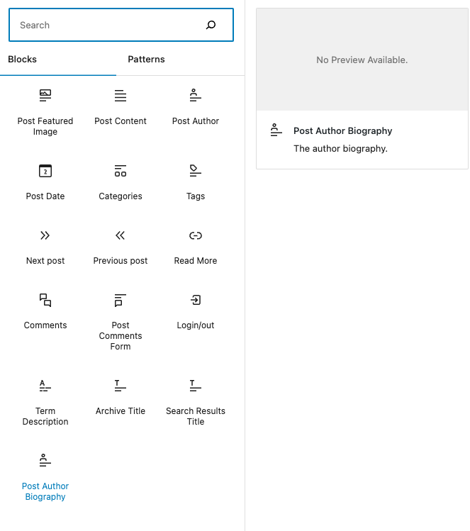 Post author biography block: In core and the block, the terms "profile ...