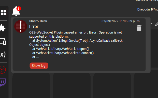 Problems with OBS 28.0.1 · Issue #286 · Macro-Deck-App/Macro-Deck · GitHub