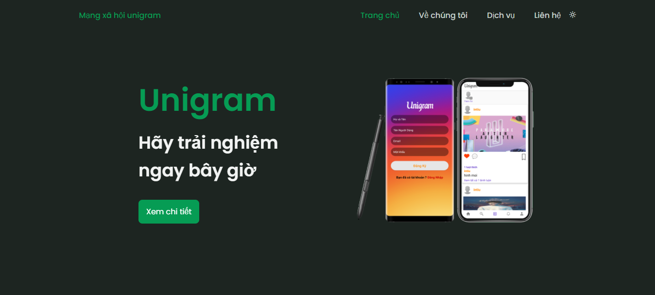 GitHub - lethanhphuong1999/Unigram-Website: This is the main website that introduces the unigram ...