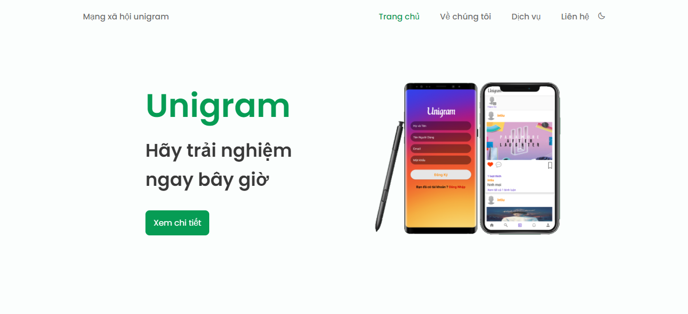 GitHub - lethanhphuong1999/Unigram-Website: This is the main website that introduces the unigram ...