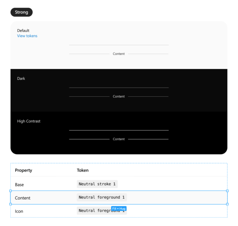 [Bug]: Divider color token assignments for content and icon in subtle and strong variants ...