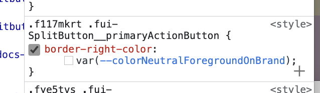 [Bug]: Split button primary variant, border right has wrong token color assignment · Issue ...
