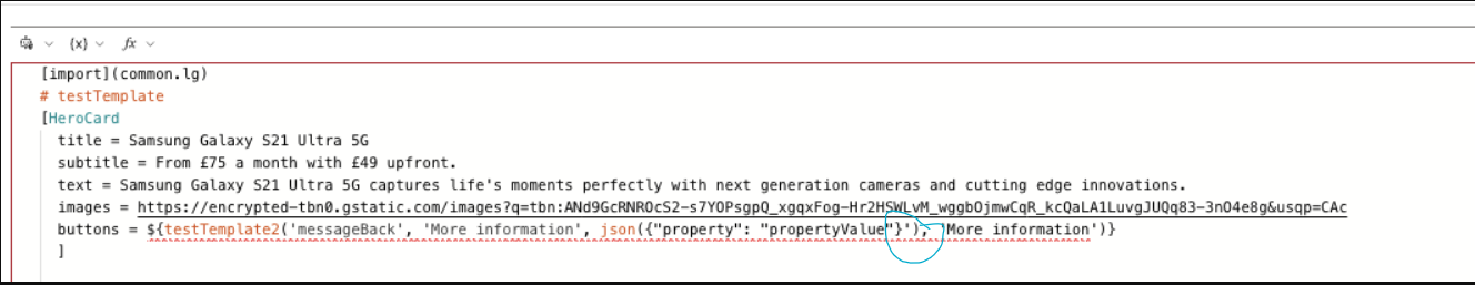 messageBack returns "Object serialized to String. JObject instance ...