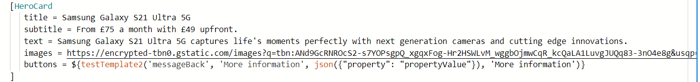 messageBack returns "Object serialized to String. JObject instance ...