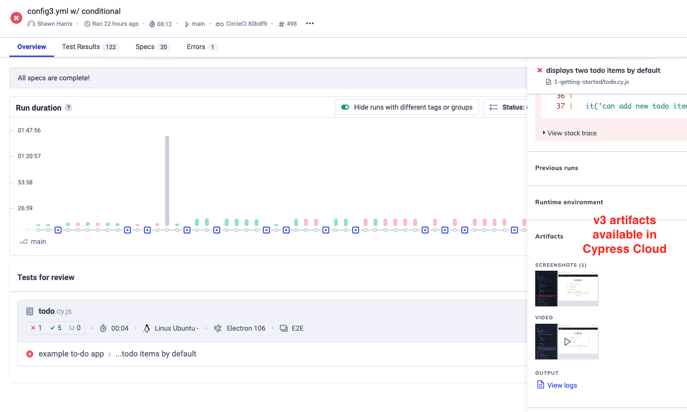 v3 orb missing artifacts from Cloud (video/ screenshots) · Issue #418 · cypress-io/circleci-orb ...