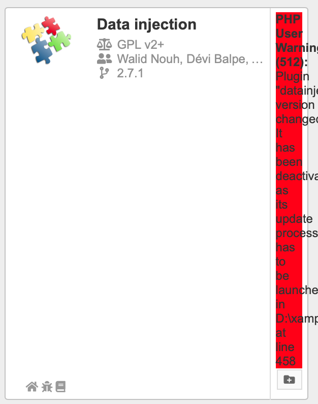 Upgrading a Plugin via Marketplace results in a visual glitch, if php warnings are enabled ...