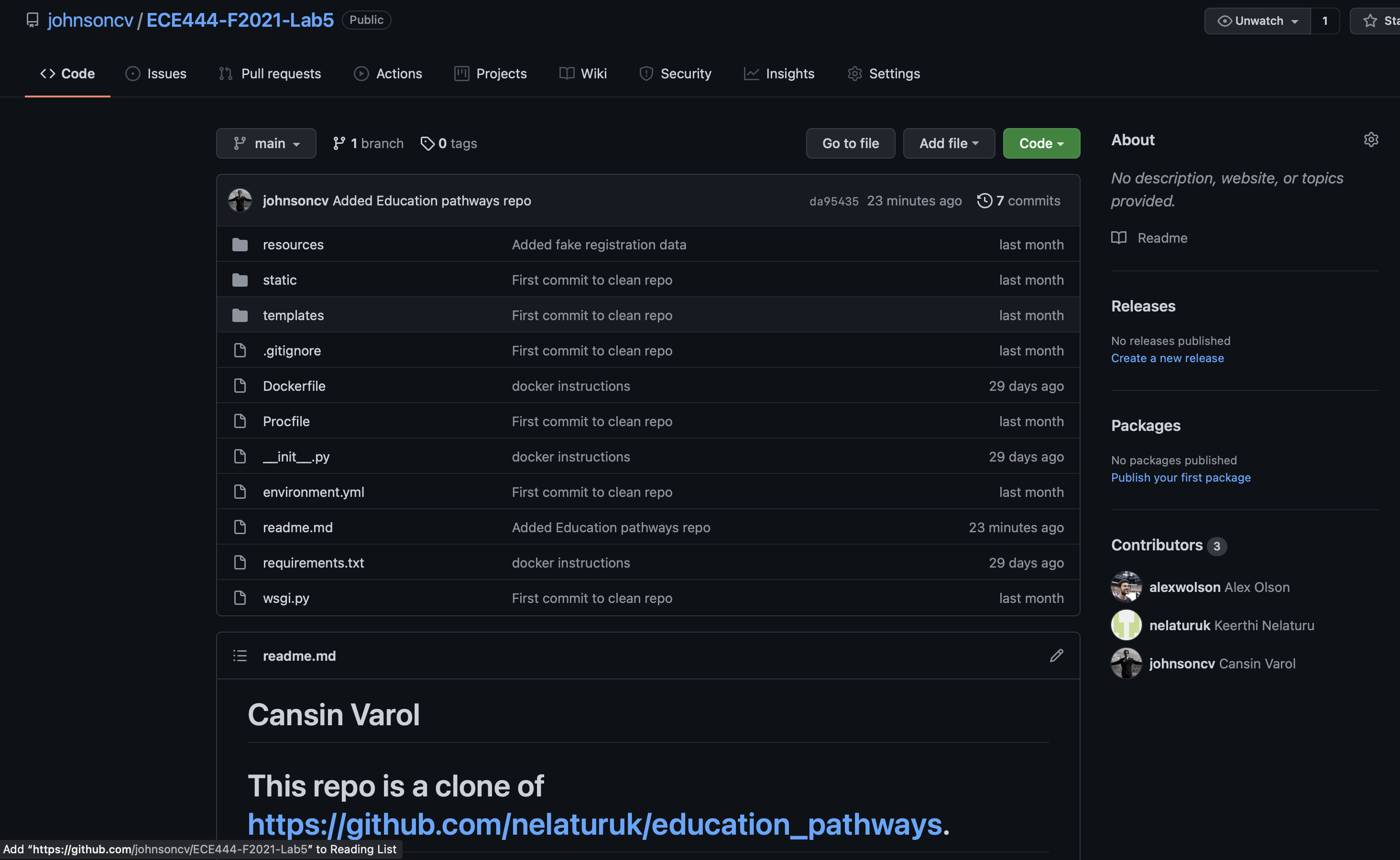 GitHub - johnsoncv/ECE444-F2021-Lab5
