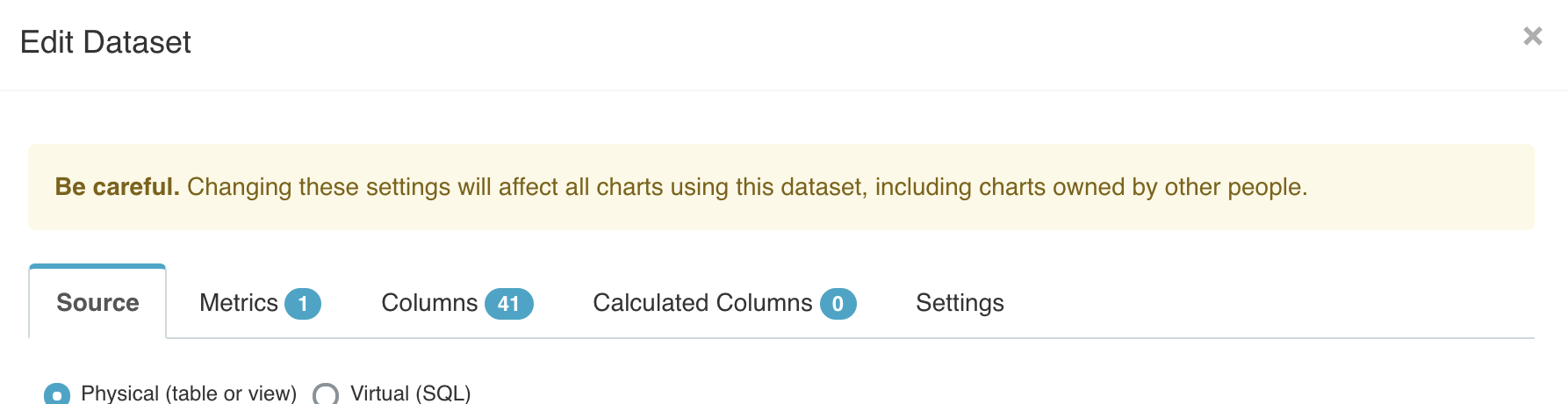 Editing Datasource edits the name globally for all charts, not locally for the given chart ...