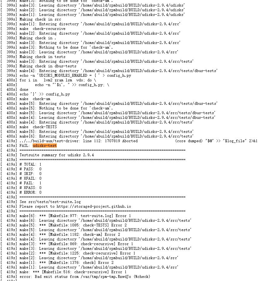 Udisks2 294 Build Error With Udisks Test · Issue 1017 · Storaged Projectudisks · Github 